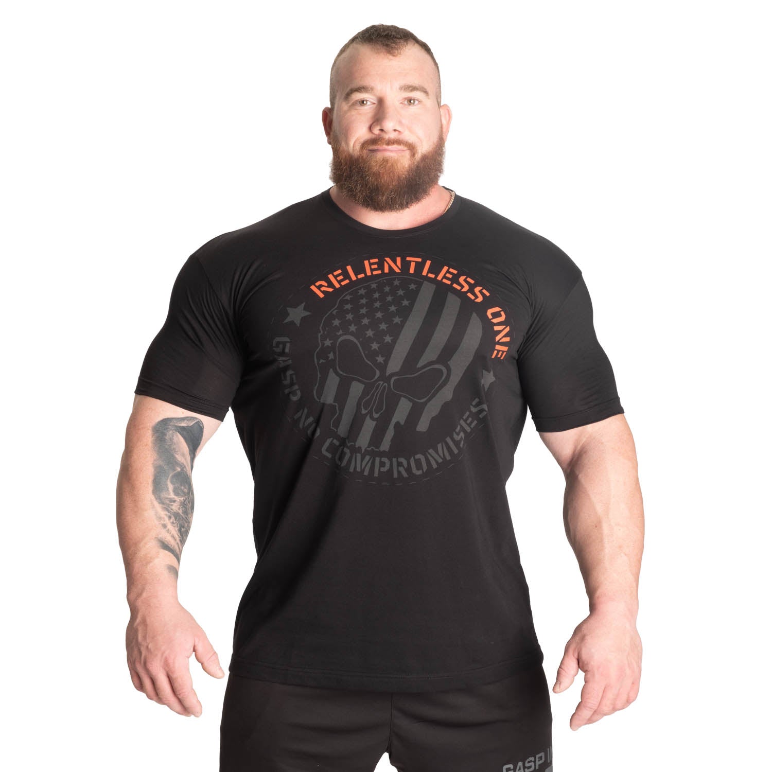 GASP Relentless One Tee - Tapered Fit, Bold Skull Graphic – Gym Star ...